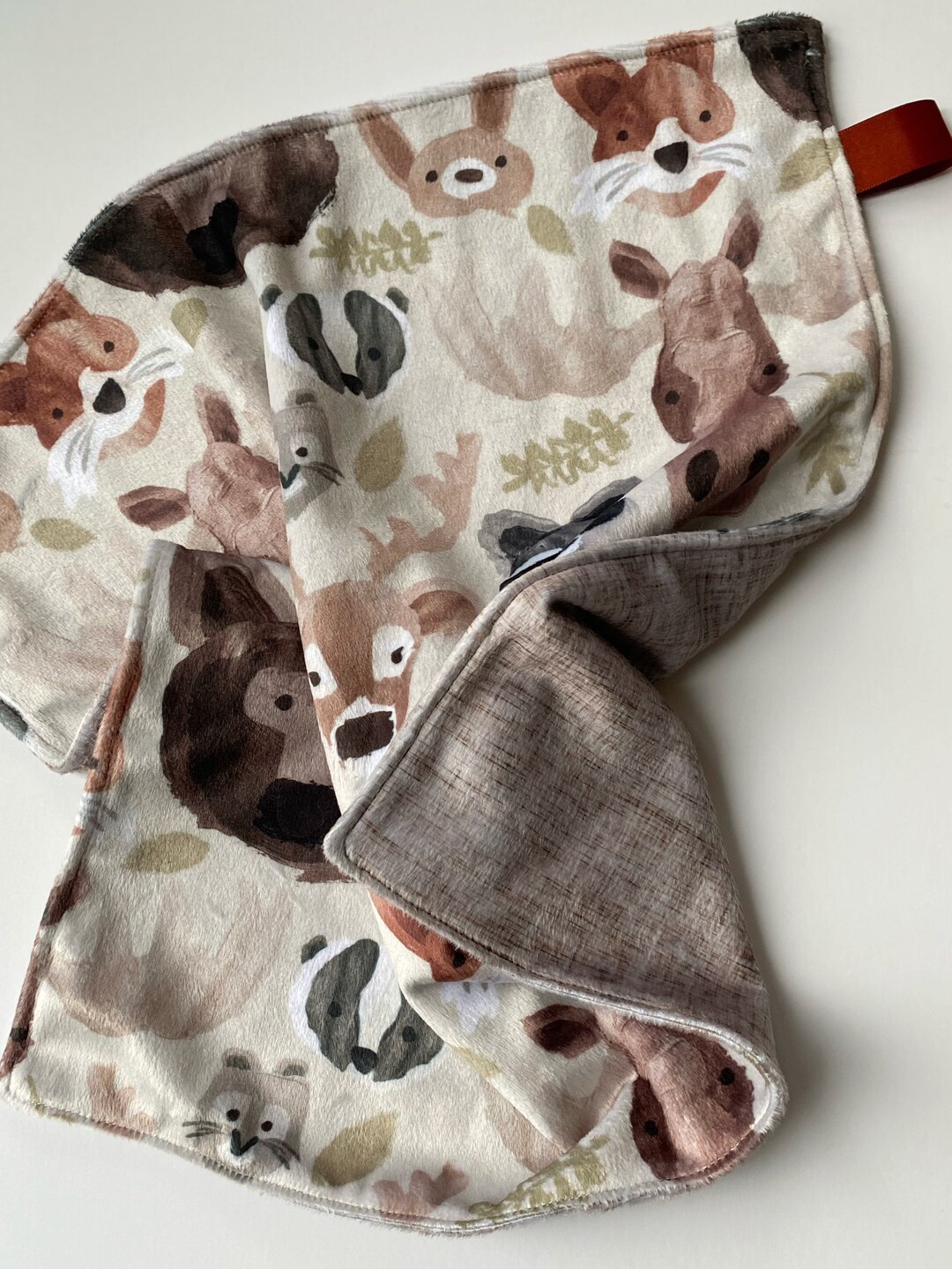 Bear Baby Lovey, Woodland Animals Nursery, Bunny Lovey, Brown Bear Baby ...
