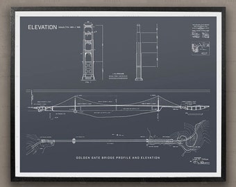 Golden Gate Bridge Blueprints - Etsy