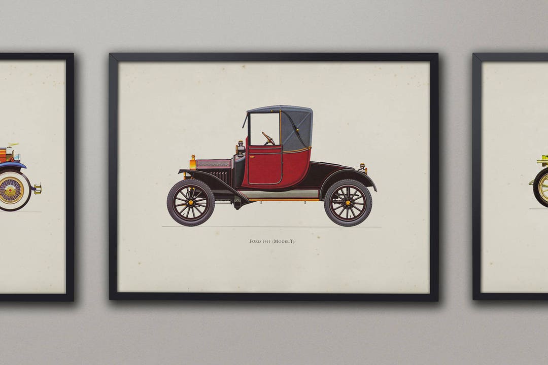 Vintage Ford Model T Antique Car Art Classic Car Vintage - Etsy