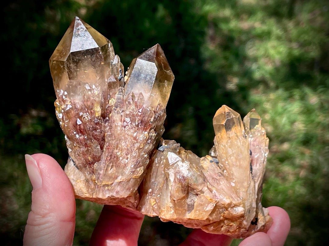 AAA Grade Natural Kundalini Citrine Crystal Cluster, Beautiful Deep ...