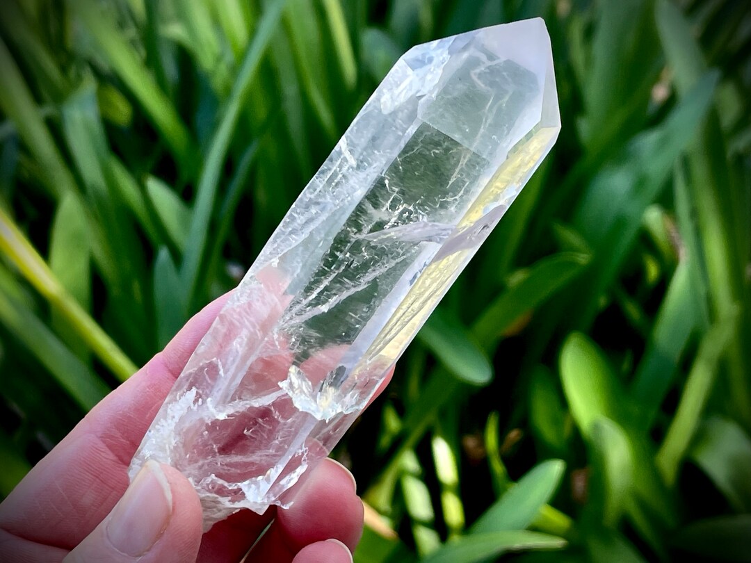 Natural Diamantina Quartz Crystal Healing Wand With Etched Key, Clear ...