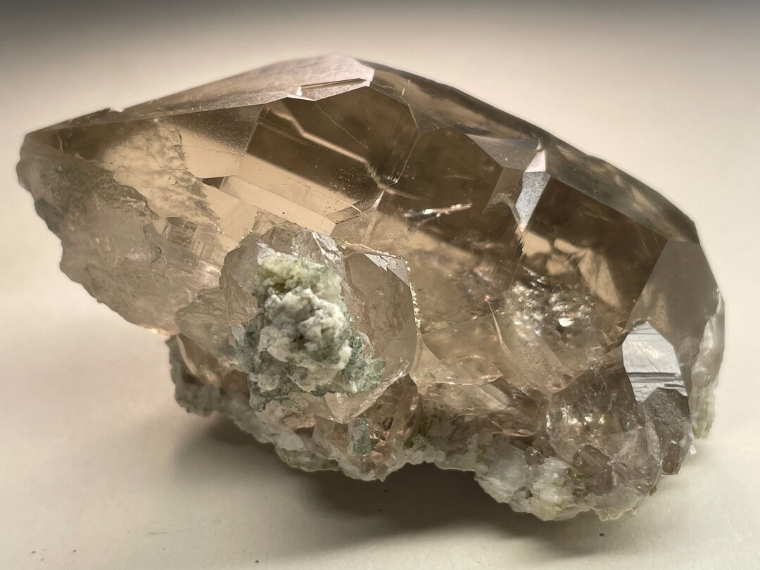 Swiss Smoky Quartz Gwindel Crystal With Elestial Growth and Chlorite - Etsy