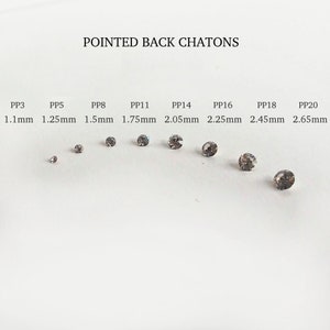 Swarovski Pointed Back Rhinestones: Assorted Crystal Sizes 1.1mm - 2 ...