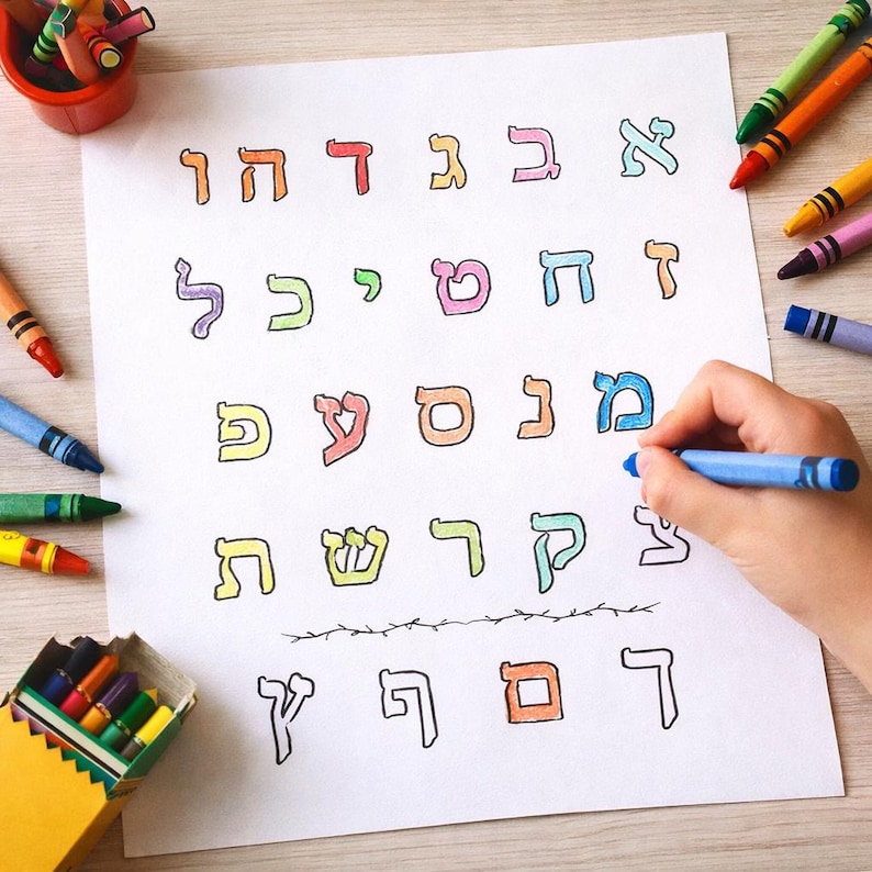 Aleph-beis Printable for Kids – Learn Hebrew Letters & Vowels (digital ...