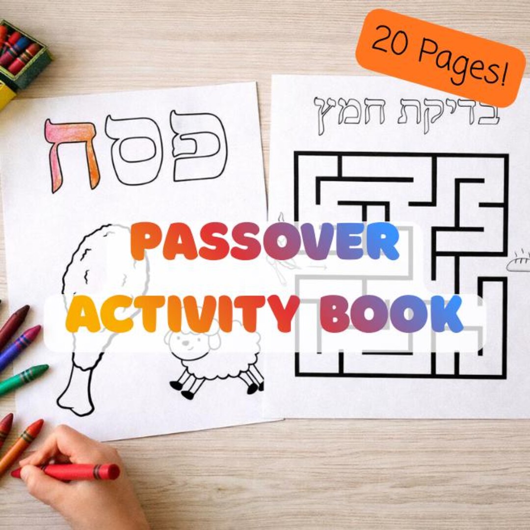 Passover Activity Book for Kids | Pesach Coloring Pages & Games ...