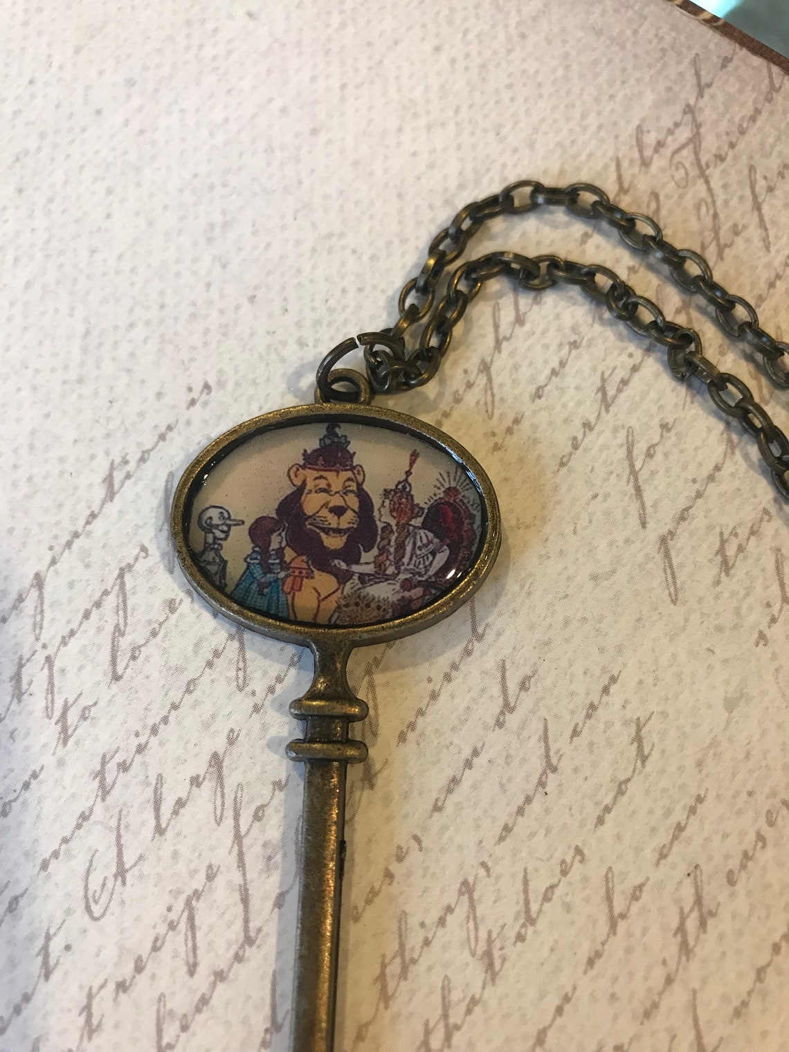 Key to Oz Wizard of Oz Key Pendant Necklace Vintage Book - Etsy