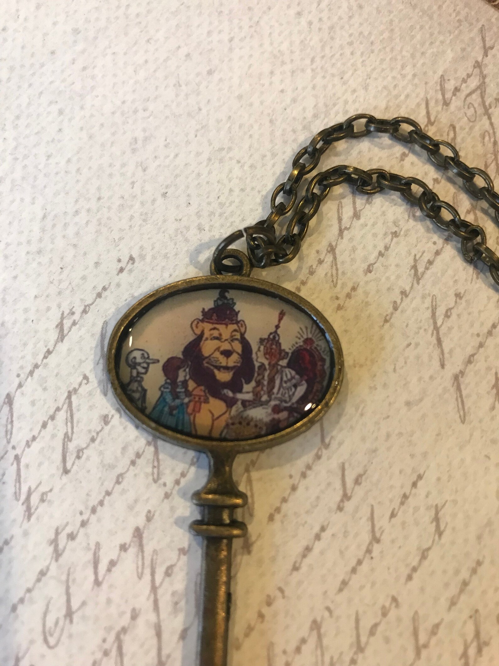Key to Oz Wizard of Oz Key Pendant Necklace Vintage Book Lover ...