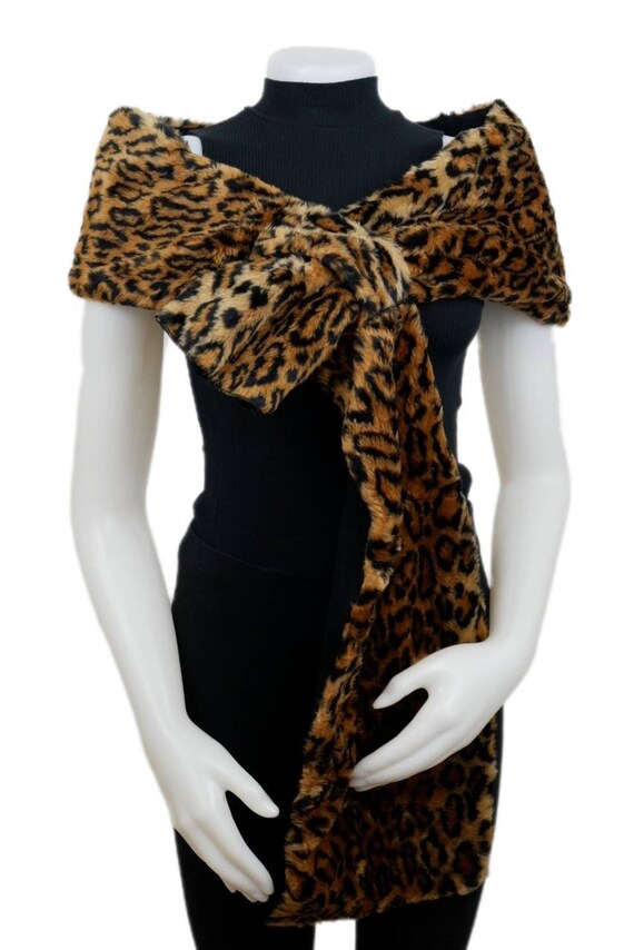 Vintage 90s Cheetah Print Wrap Shawl - Gem