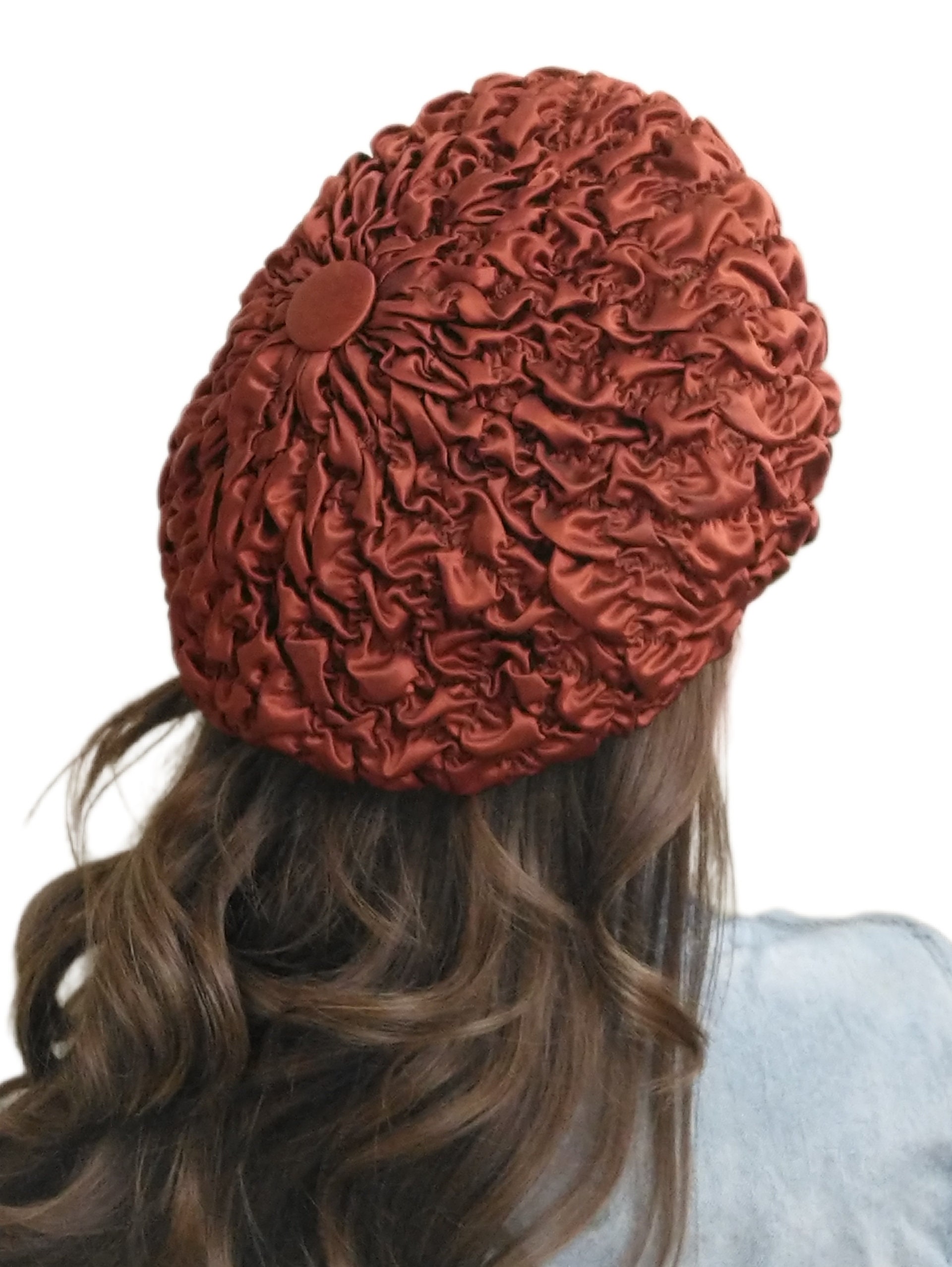 Vintage Elsa Schiaparelli Haute Couture Paris Designer Burgundy Satin ...