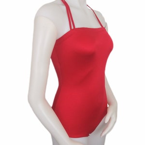 Vintage 60s Red One-piece Bodysuit Swimsuit Womens 1960s Small S - Etsy