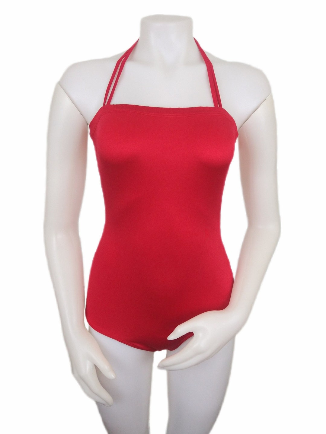 Vintage 60s Red One-piece Bodysuit Swimsuit Womens 1960s Small S - Etsy