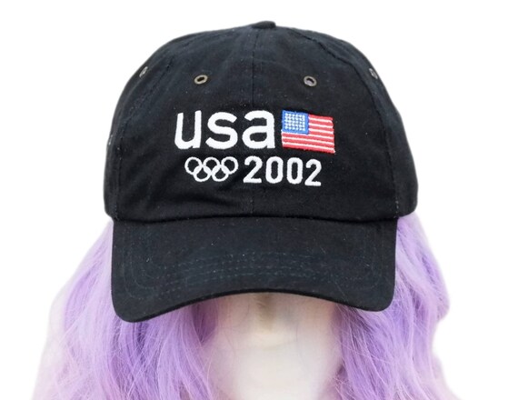 Vintage 2002 USA Olympics Adjustable Baseball Hat Adu… - Gem