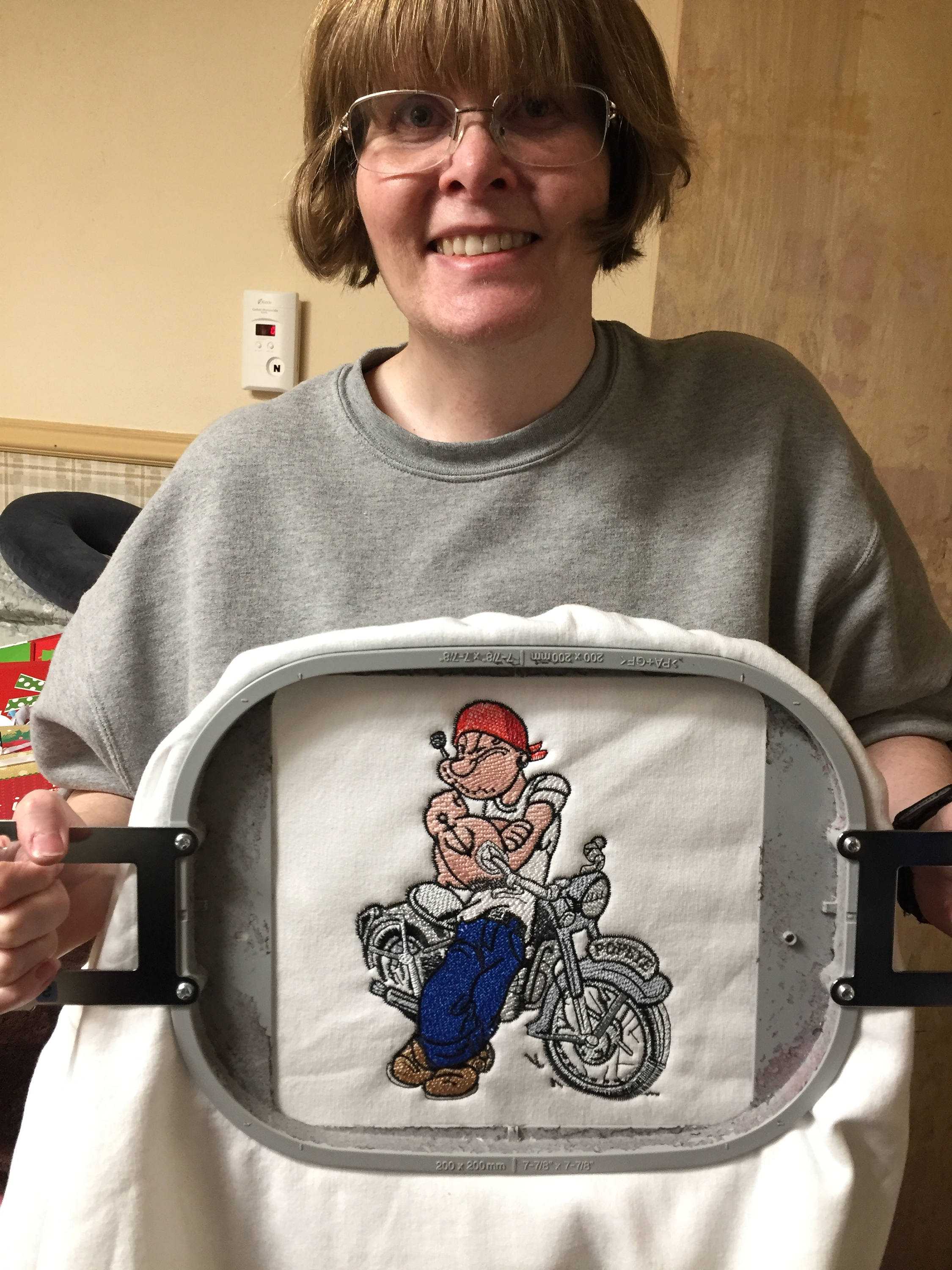 Embroidered Popeye With Motorcycle Shirt - Etsy