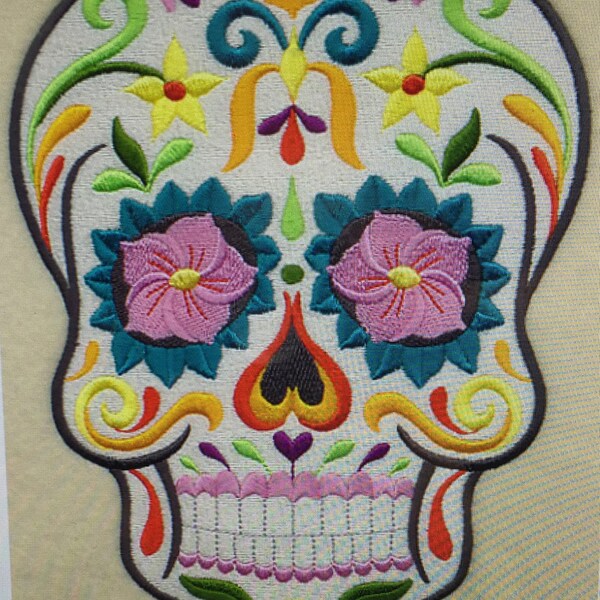 Embroidered Skull - Etsy
