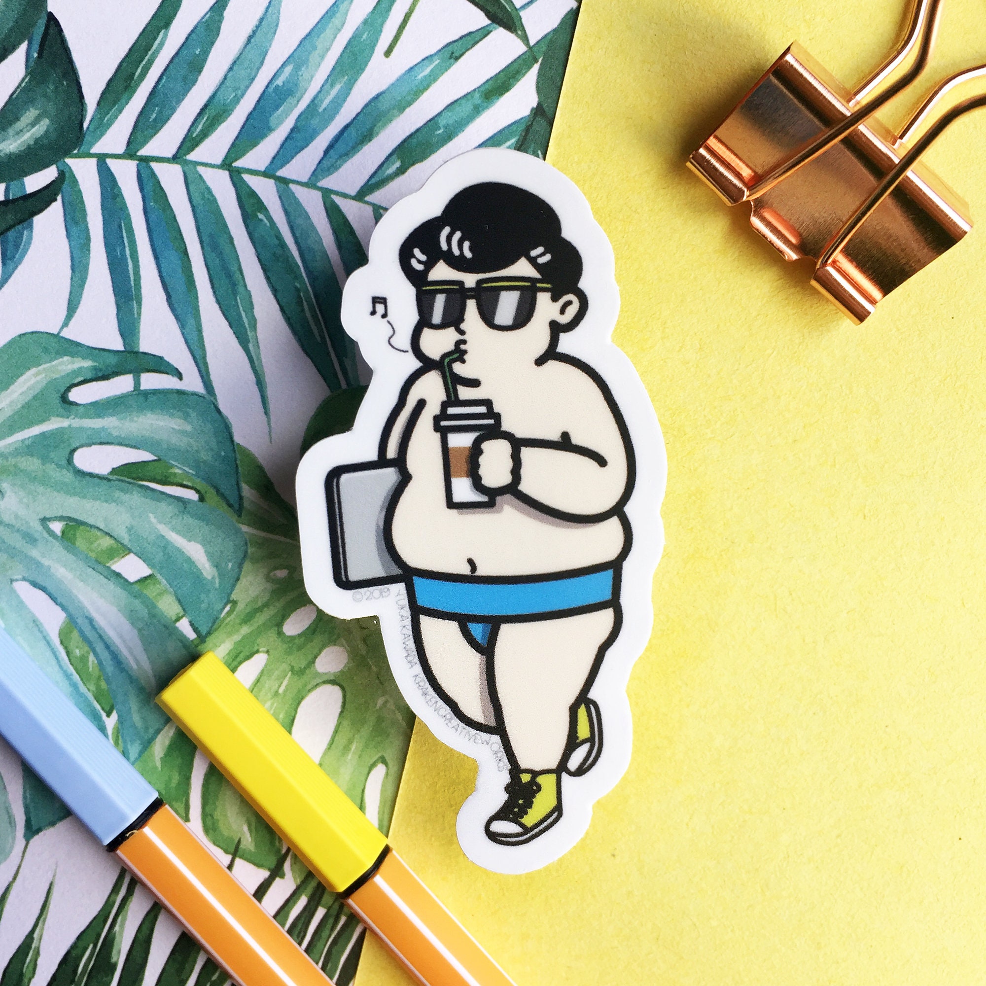 Waterproof Hipster Sumo Vinyl Sticker Japanese Sumo Sticker | Etsy