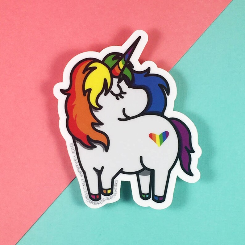 Waterproof Rainbow Unicorn Vinyl Sticker Unicorn Sticker - Etsy Australia