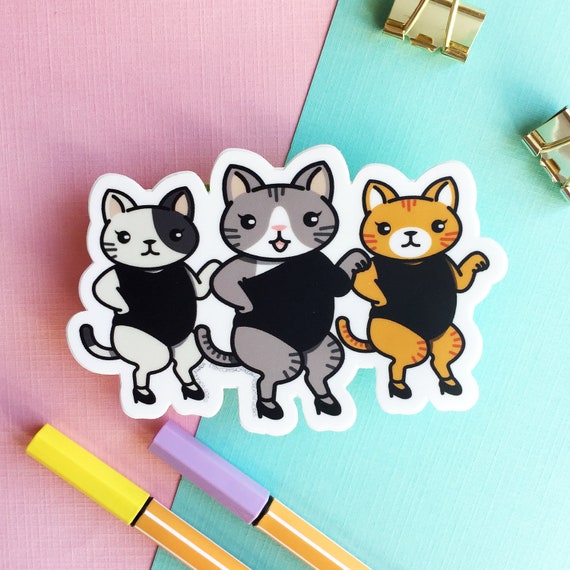 Waterproof Cat Sticker Cute Cat Laptop Sticker Vinyl | Etsy