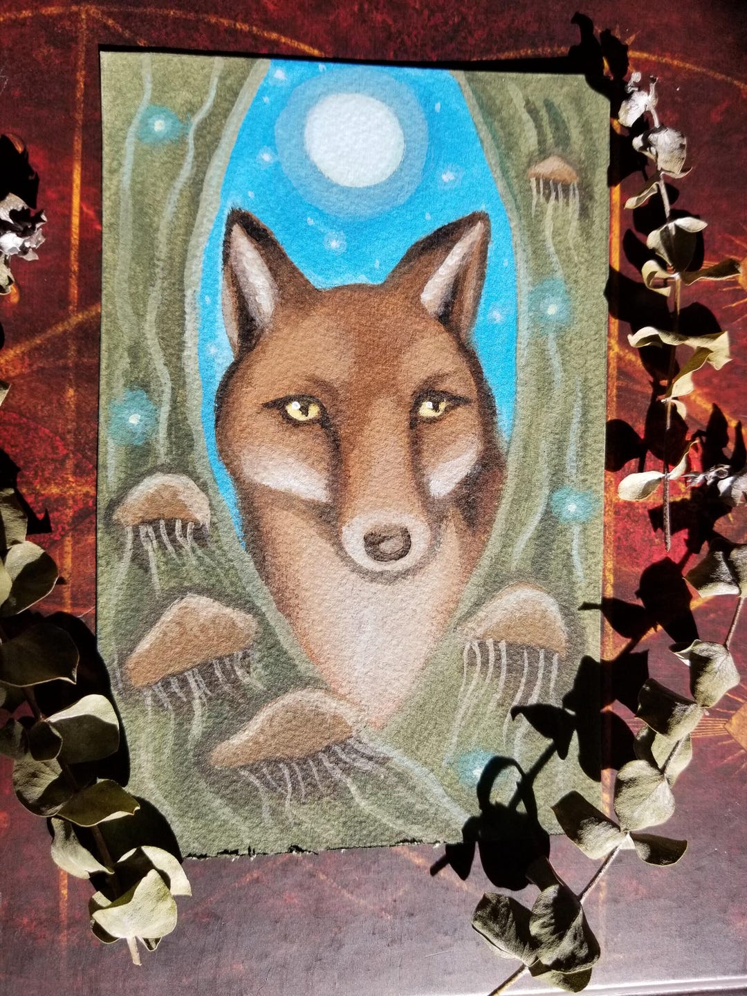 Woodland Fox Original Painting on Watercolor Board Paper- Forest ...