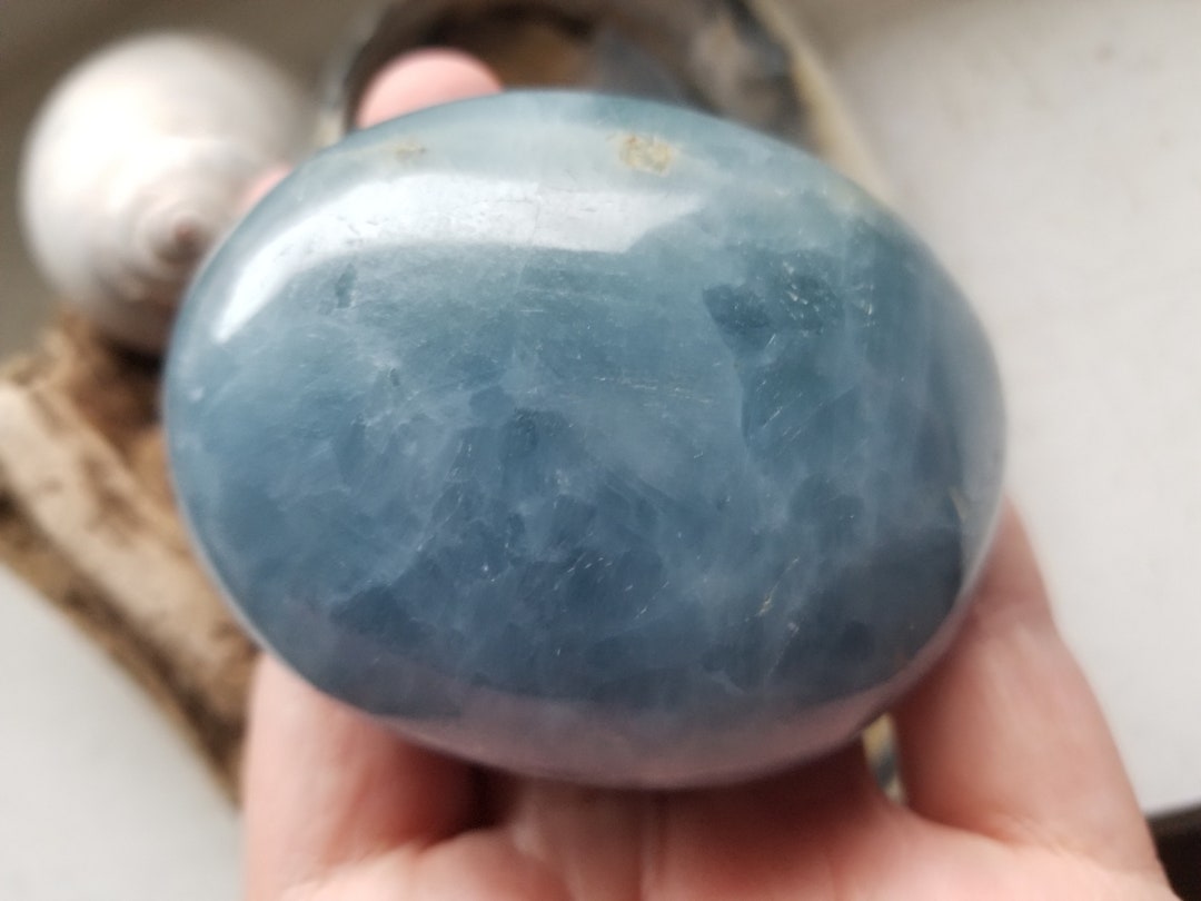 Celestite XL Palm Stone High Vibration, Energy Healing, Reiki ...