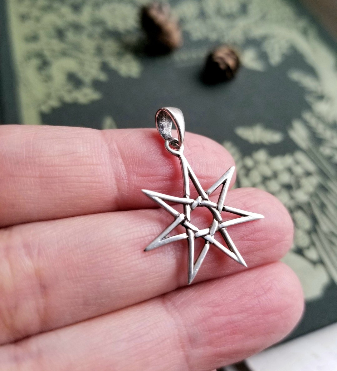 Faerie Star Pendant Sterling Silver, Elven Star, Septagram, Fairy ...