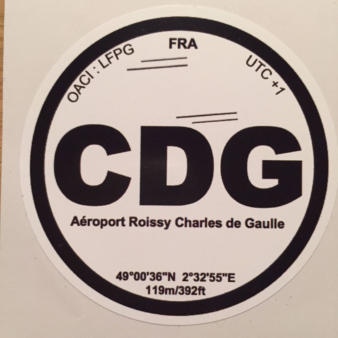 Sticker Decal CDG Roissy Charles De Gaulle - Etsy