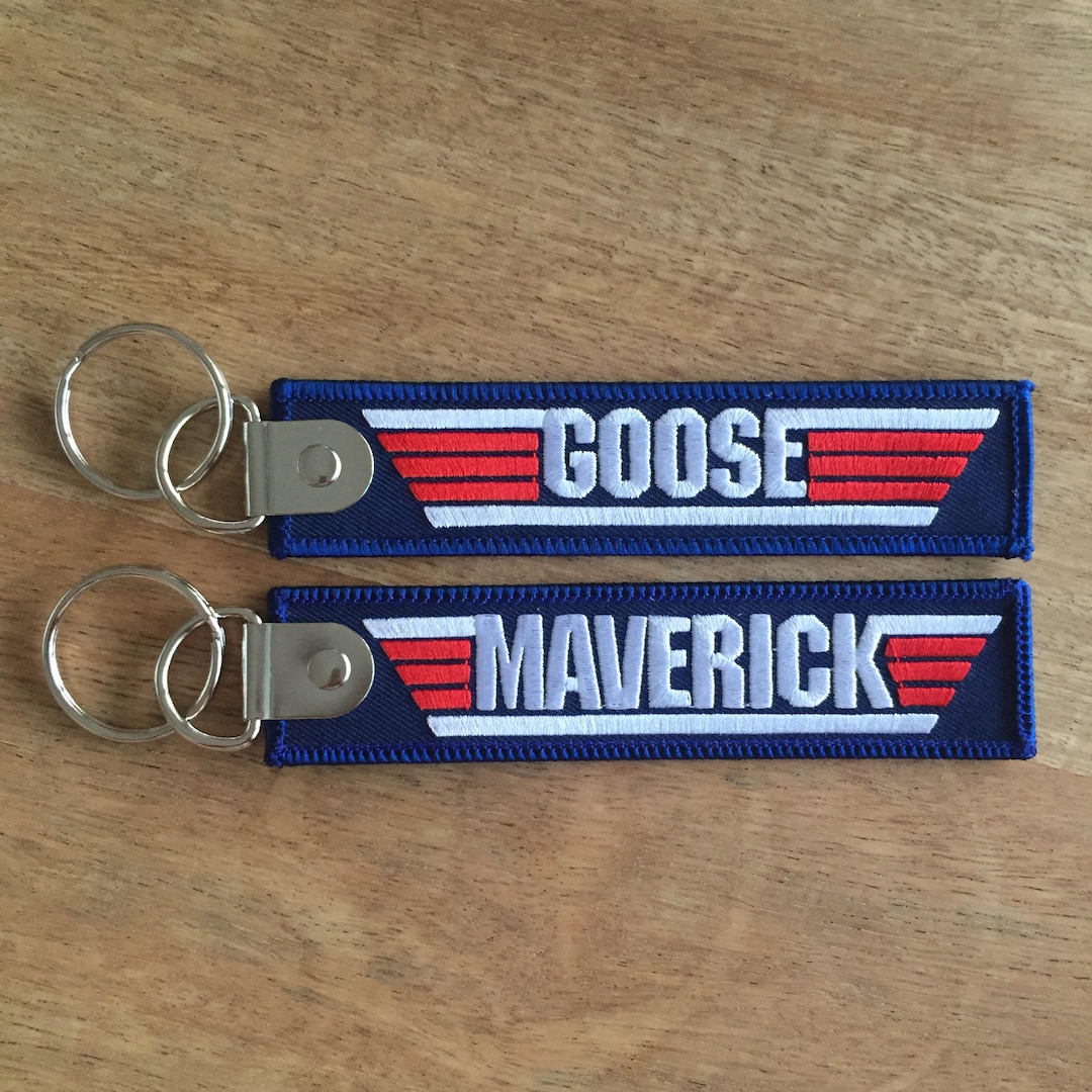 “maverick – Goose” Keychain – Top Gun Geek – Embroidered Fabric – Pilot ...