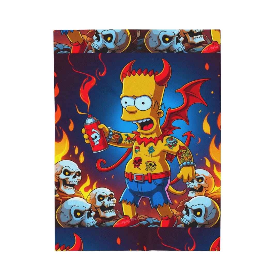 Los Angelez Made X Bart Simpson Plush Blanket Snug and Fun, Perfect for ...