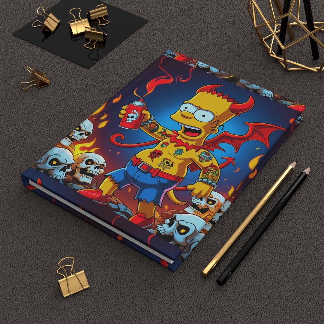 Los Angelez Made X Bart Simpson Cartoon Hardcover Journal, Edgy ...