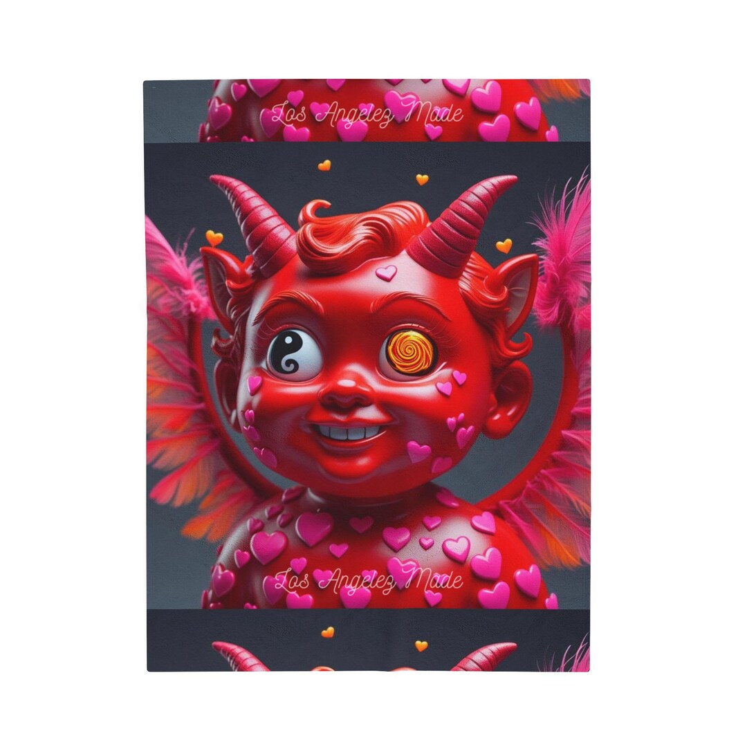 Los Angelez Made X Devil Cupid Heart Love Velveteen Plush Blanket ...