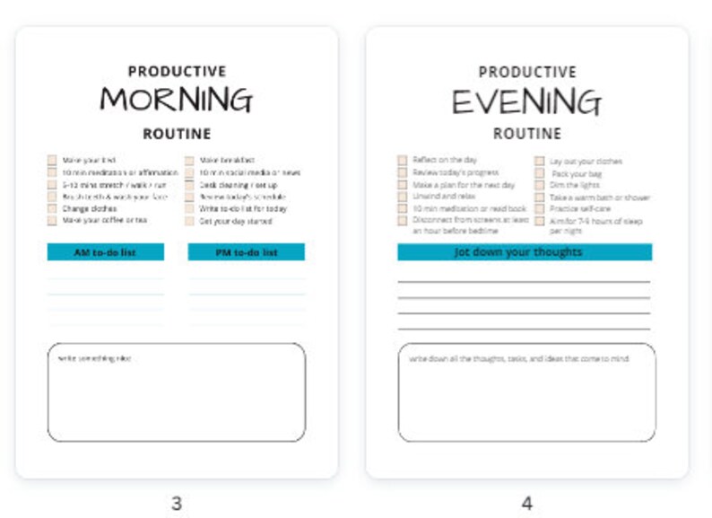 Daily Planner Printable Digital Download Selfcare Check List Ideas ...