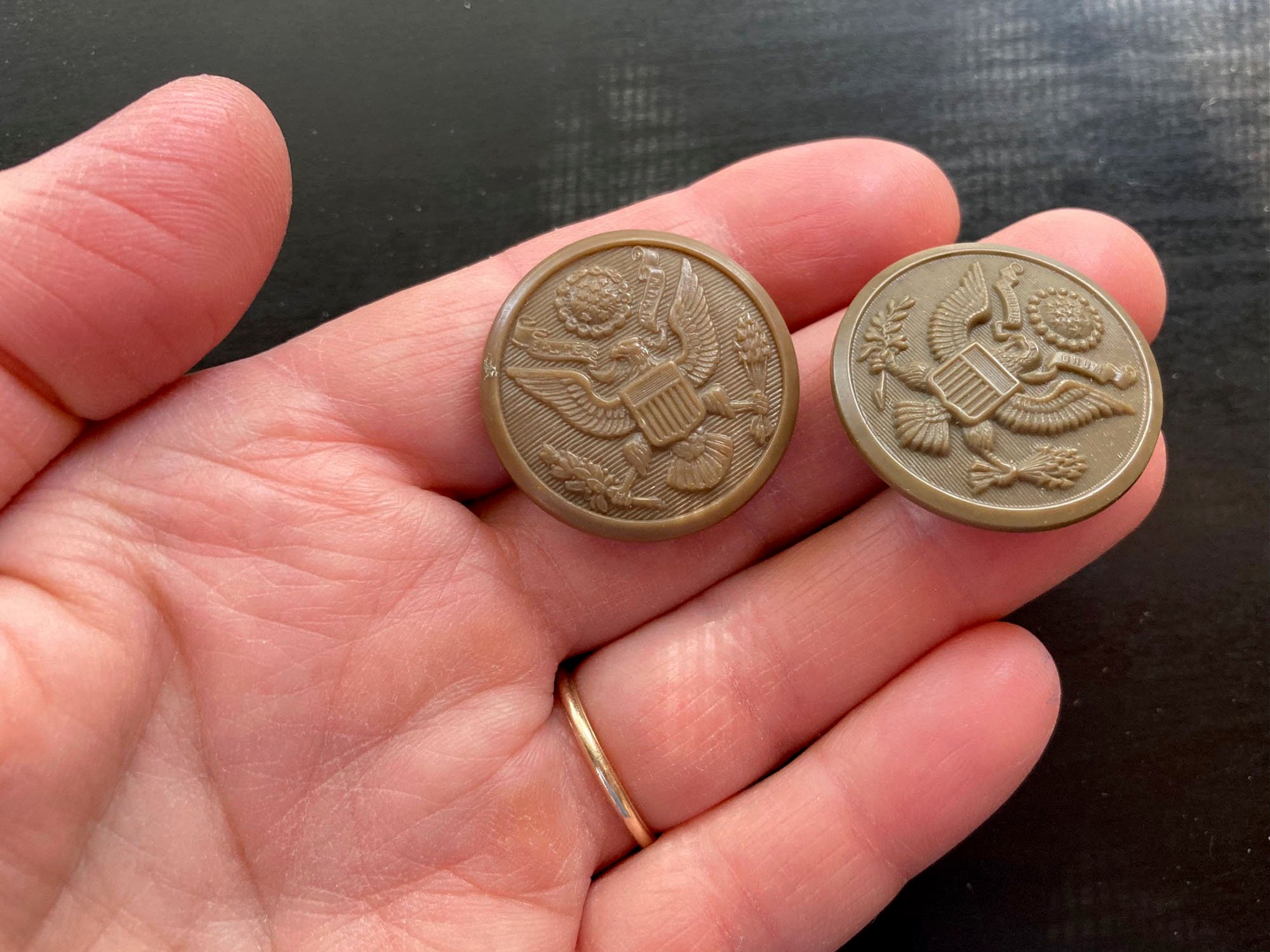 Bakelite Buttons, Vintage Military Button, Army Button, WW2 Era Buttons ...