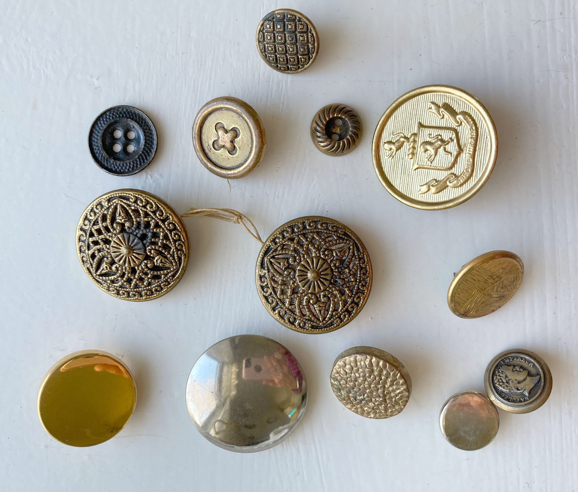 Antique Metal Buttons, Mid Century Buttons, Fancy Buttons, Buttons ...