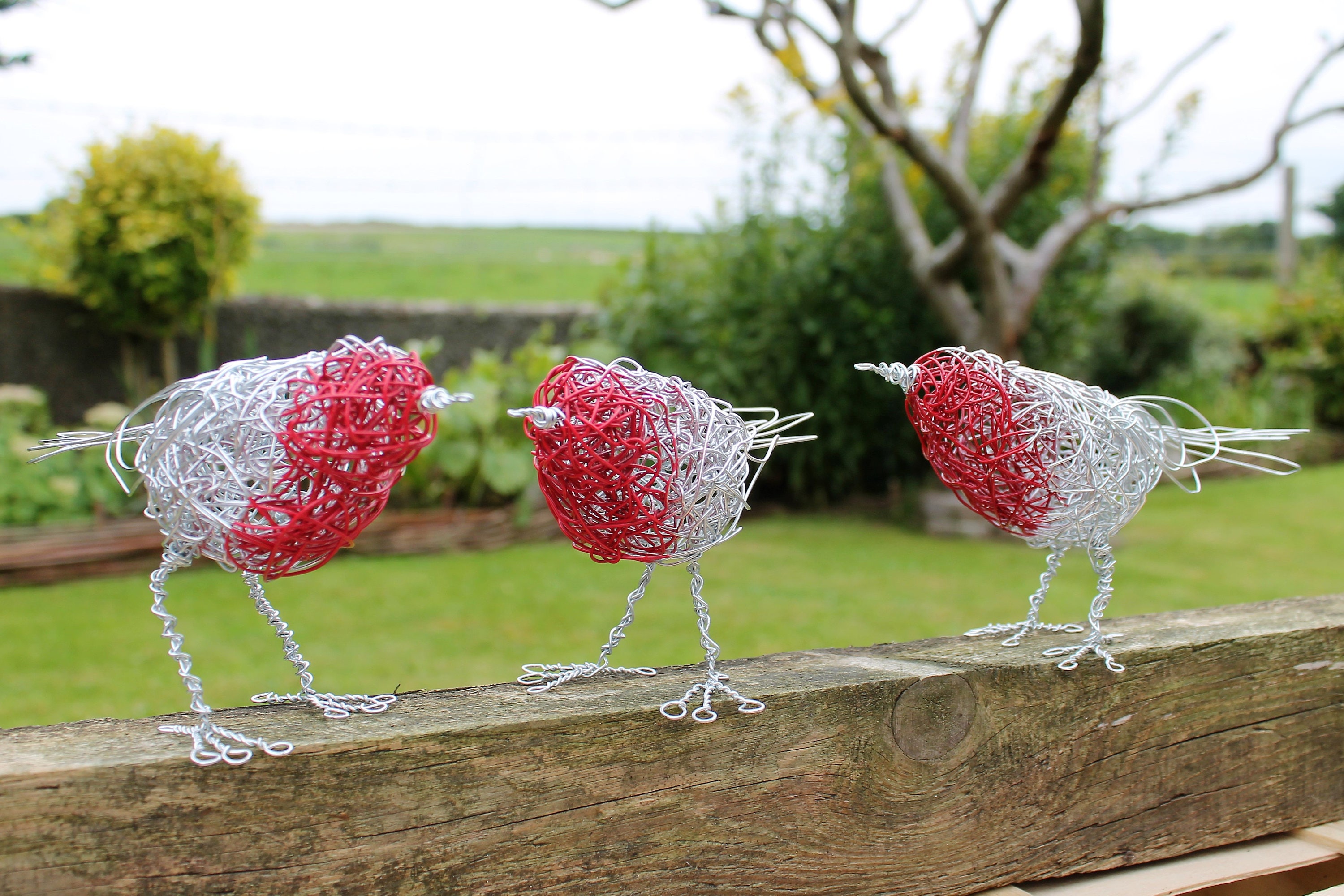 Wire Robin Bird Sculpture Free Standing - Etsy