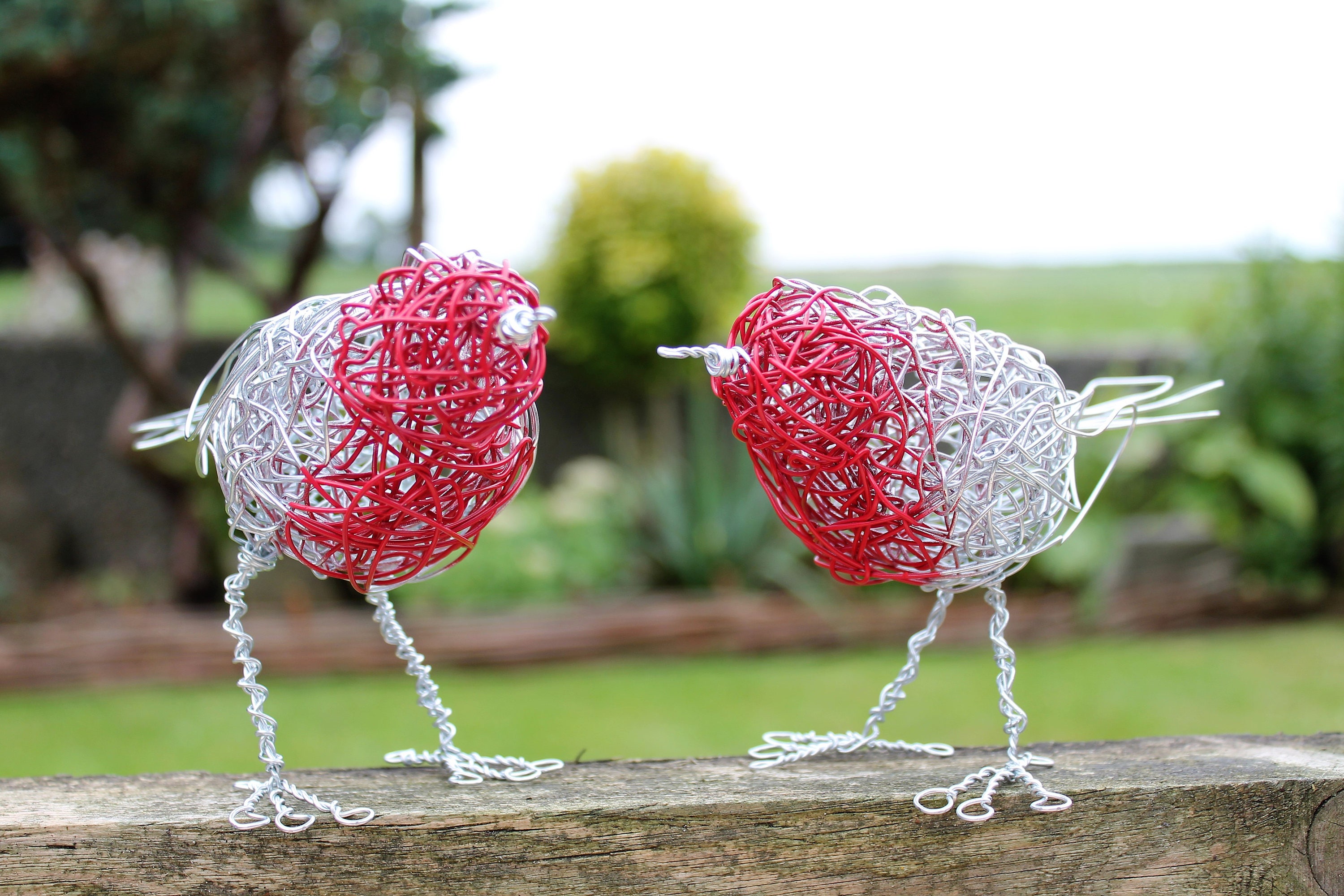 Wire Robin Bird Sculpture - Free Standing - Etsy