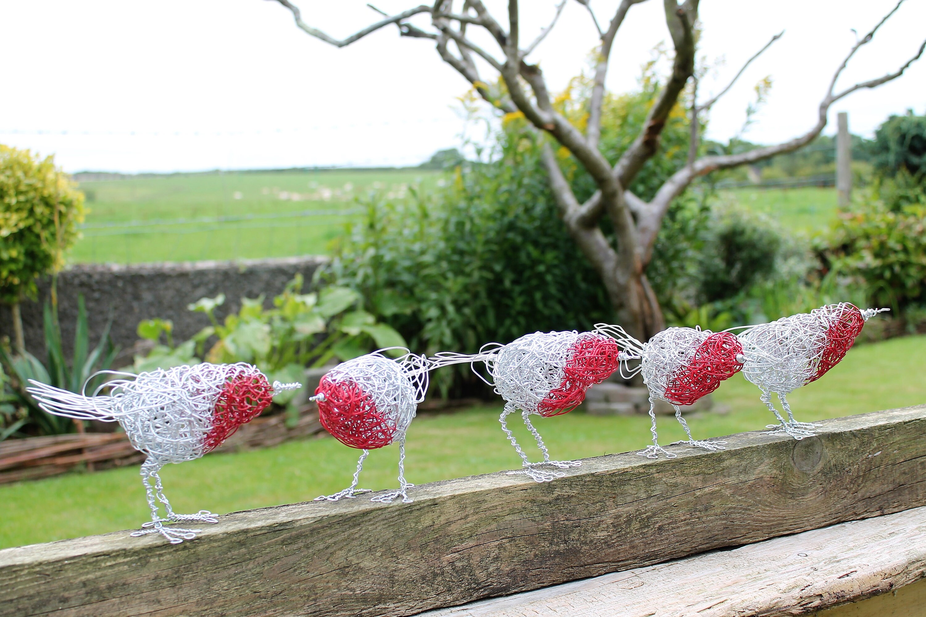 Wire Robin Bird Sculpture Free Standing - Etsy