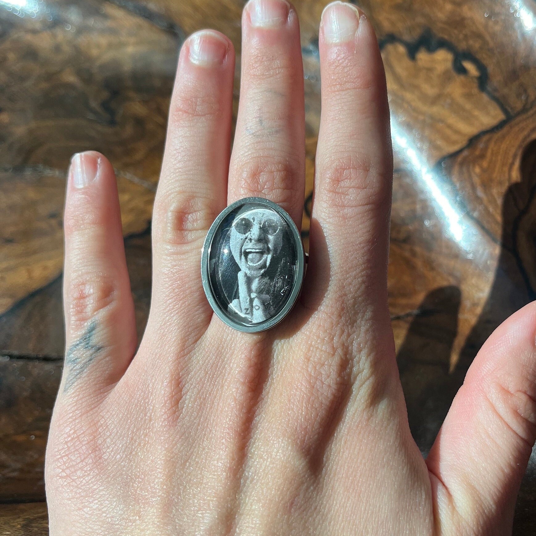 Ozzy Osbourne Middle Finger Ring | Handmade Image Ring | Americana ...