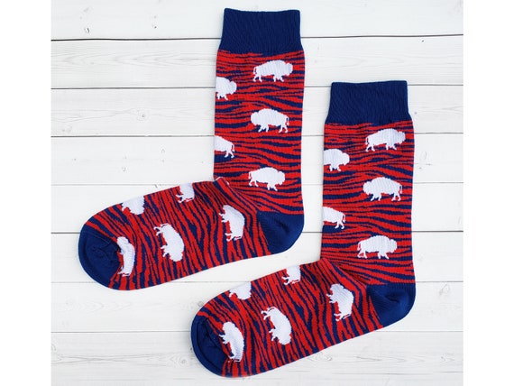 Red and Blue Buffalo Socks Buffalo Football Buffalo NY | Etsy