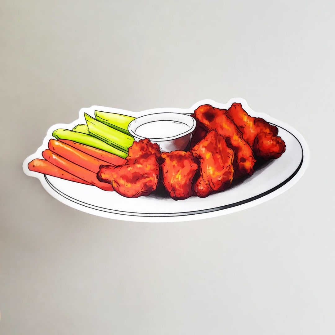 Chicken Wings Sticker, Chicken Wings Magnet, Buffalo Wings, Hot Wings ...
