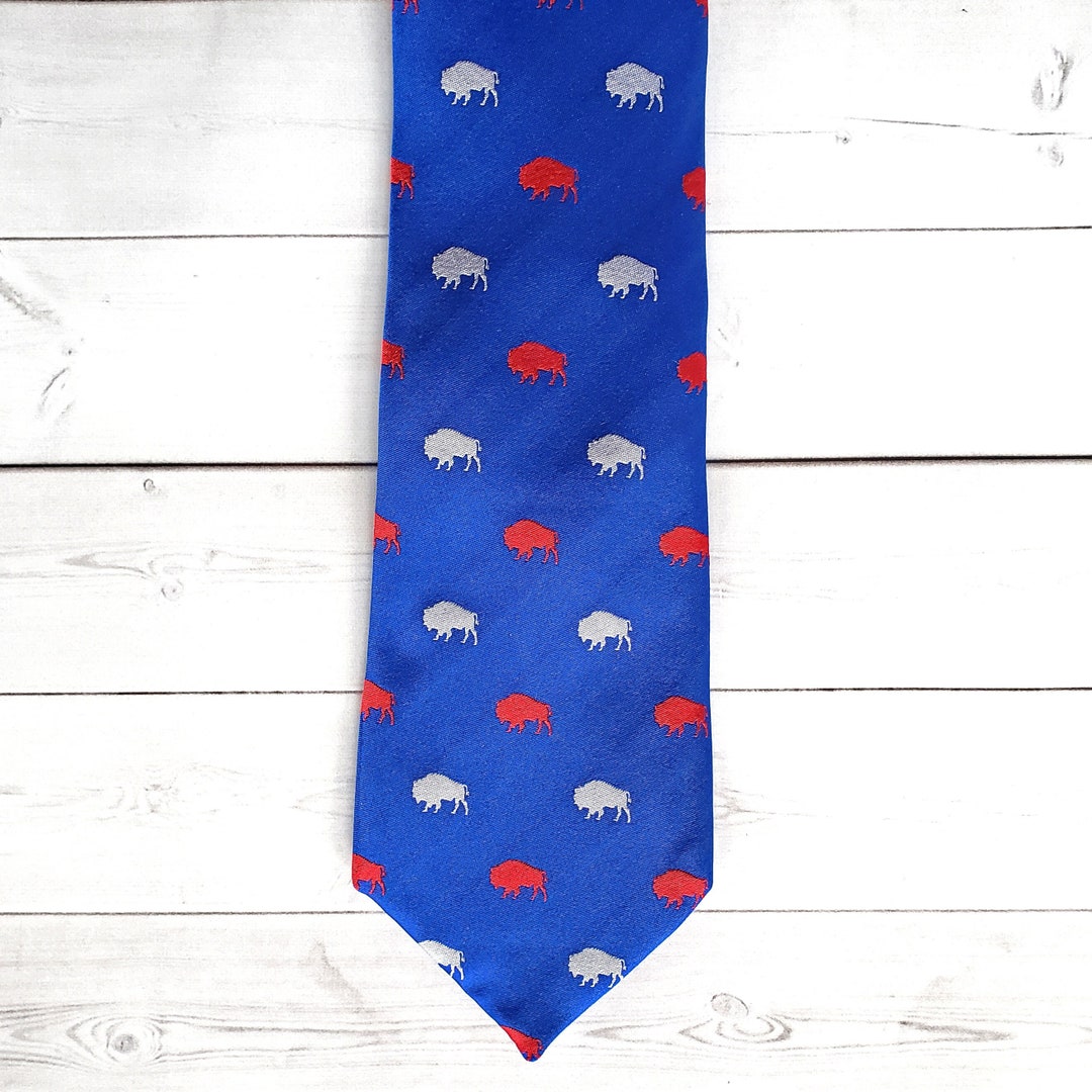 Red and Blue Buffalo Silk Neck Tie, Buffalo NY - Etsy
