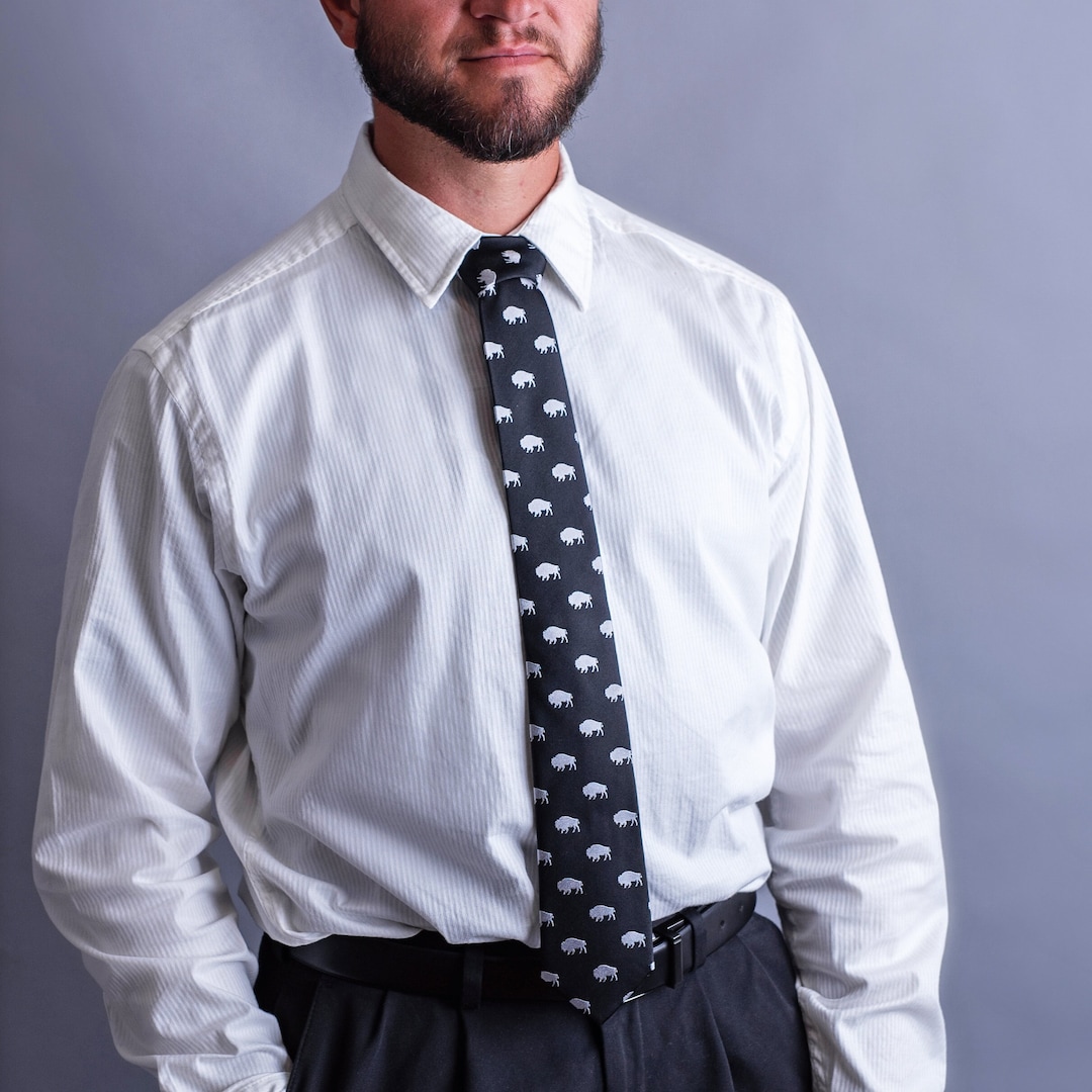 Black Buffalo Neck Tie, Buffalo Bow Tie, Buffalo NY, Buffalo Dad ...