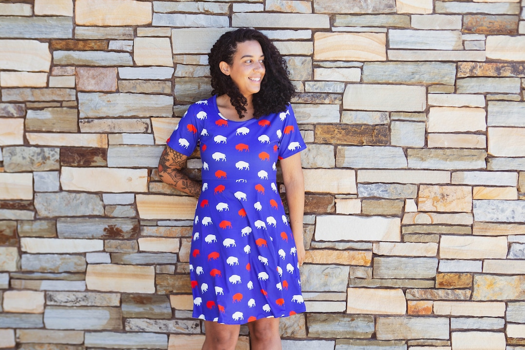 Womens Red and Blue Buffalo Dress, Buffalo NY, Buffalo Dress, Red White ...