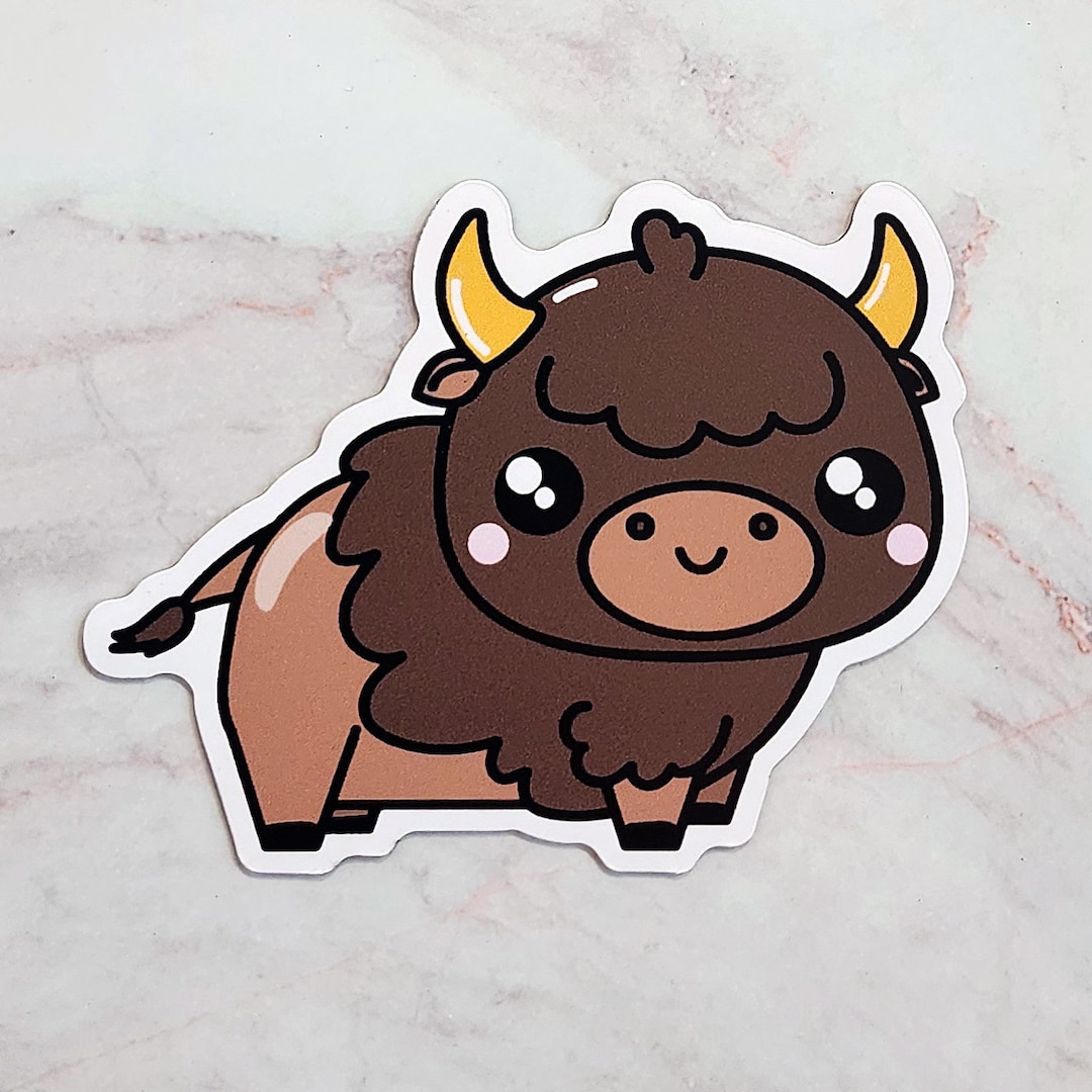 Kawaii Buffalo Magnet, Kawaii Buffalo Sticker, Cute Buffalo, Buffalove ...
