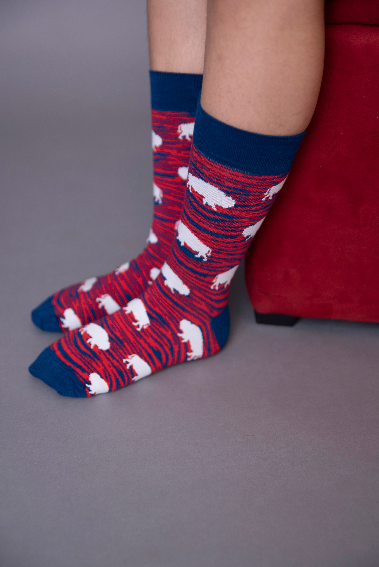 Red and Blue Buffalo Socks Buffalo Football Buffalo NY | Etsy
