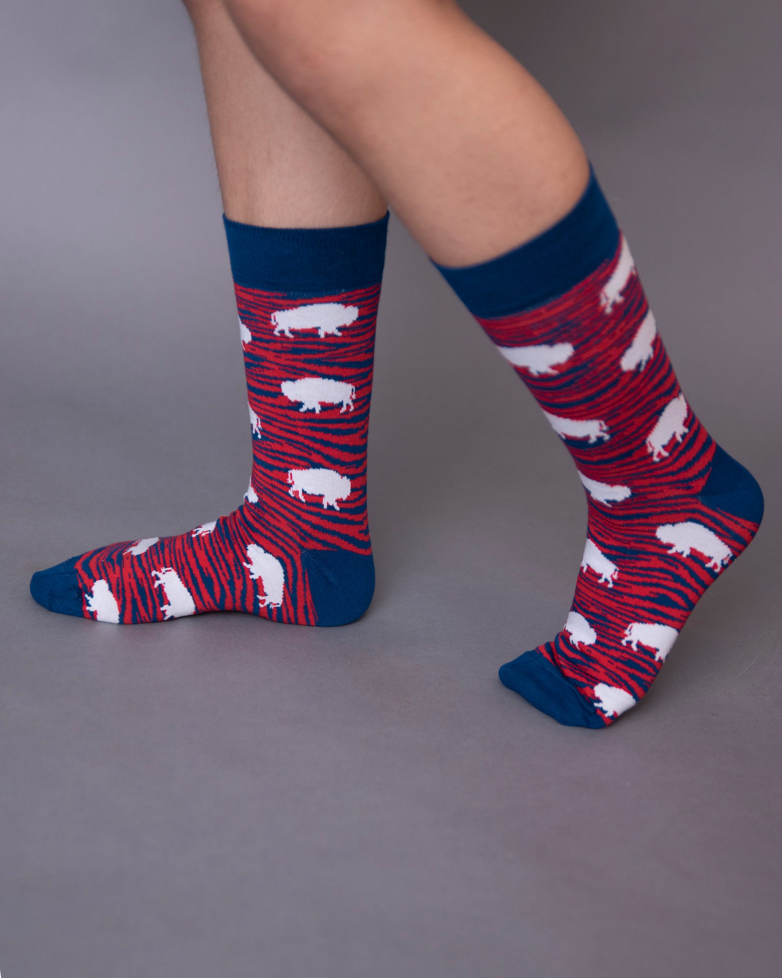 Red and Blue Buffalo Socks Buffalo Football Buffalo NY | Etsy