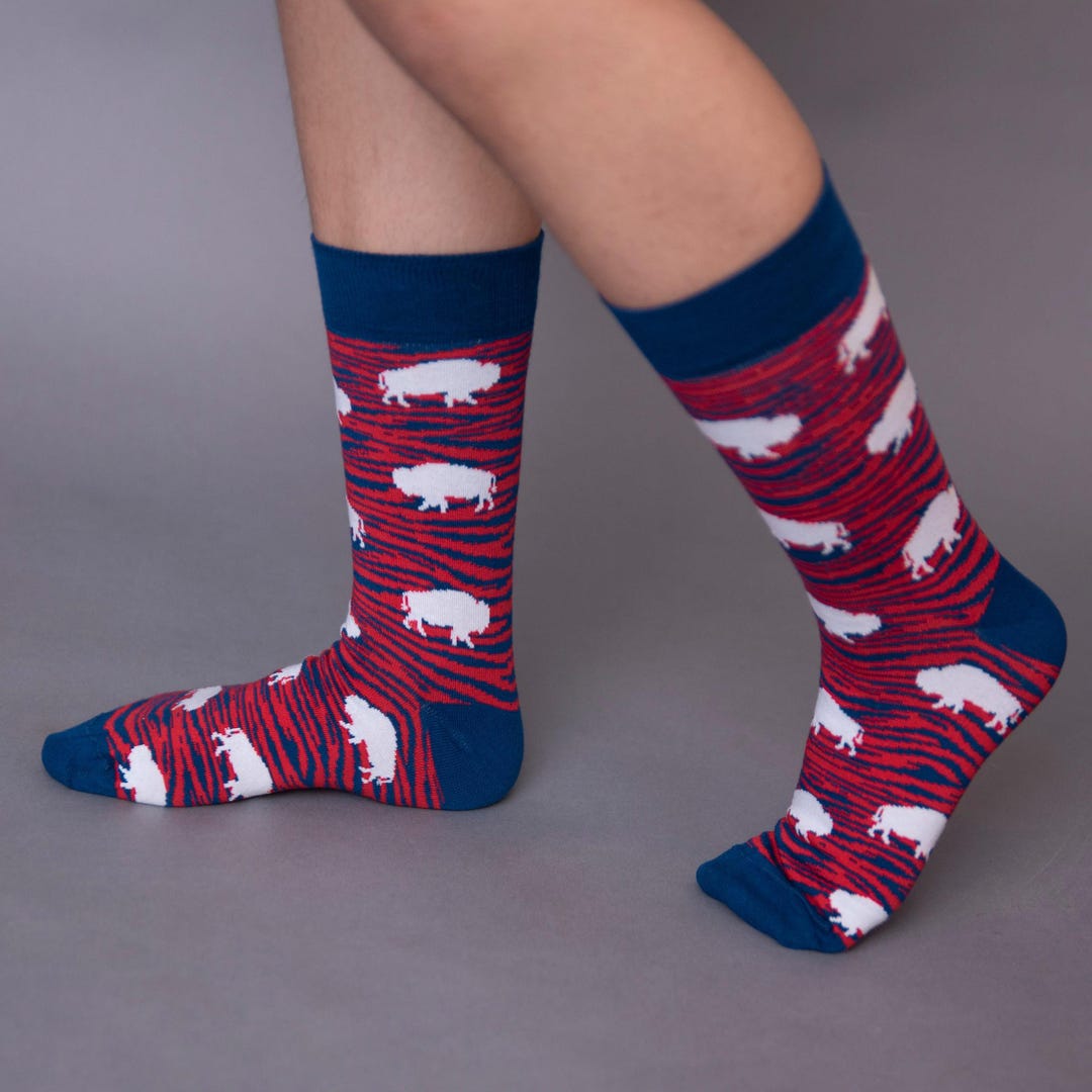 Red and Blue Buffalo Socks, Buffalo Football, Buffalo NY, Buffalo ...