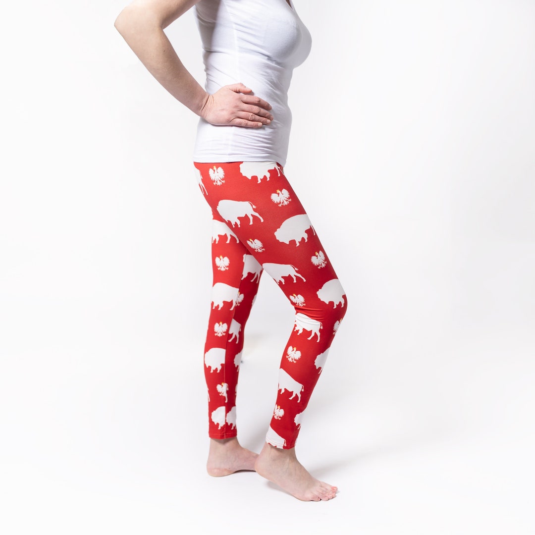 Women's Buffalo Polish Leggings, Dyngus Day Leggings, Buffalo Polish ...
