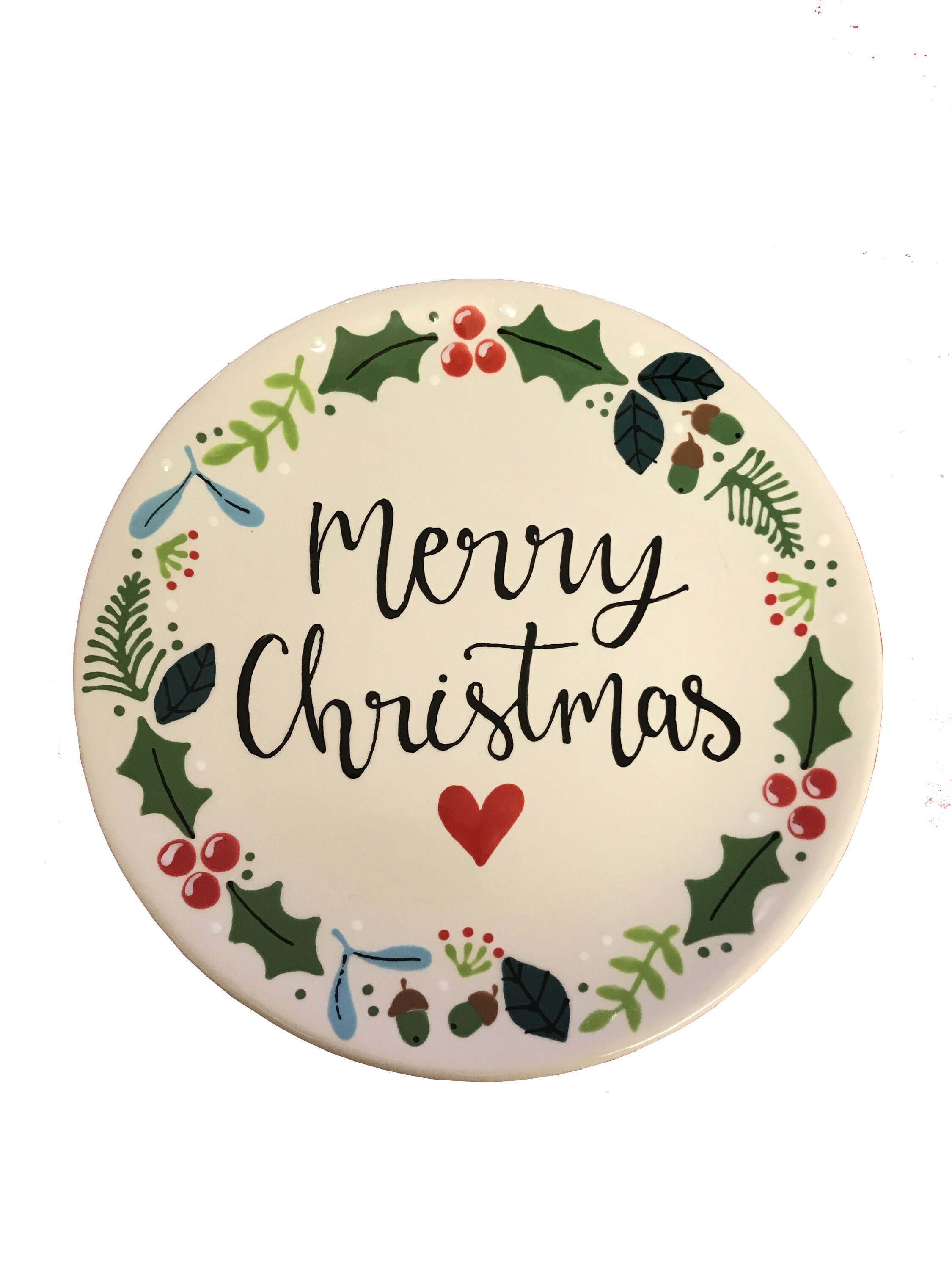 Illustrative Christmas Plate - Festive Pottery Serving, Xmas, Seasonal ...