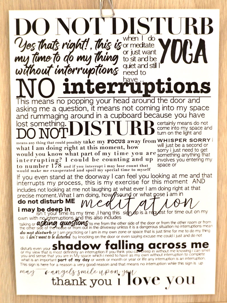 Do Not Disturb Sign Downloadable Do Not Disturb Sign for Work From Home ...