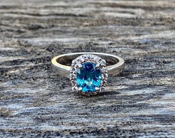 Blue Zircon Ring - Etsy