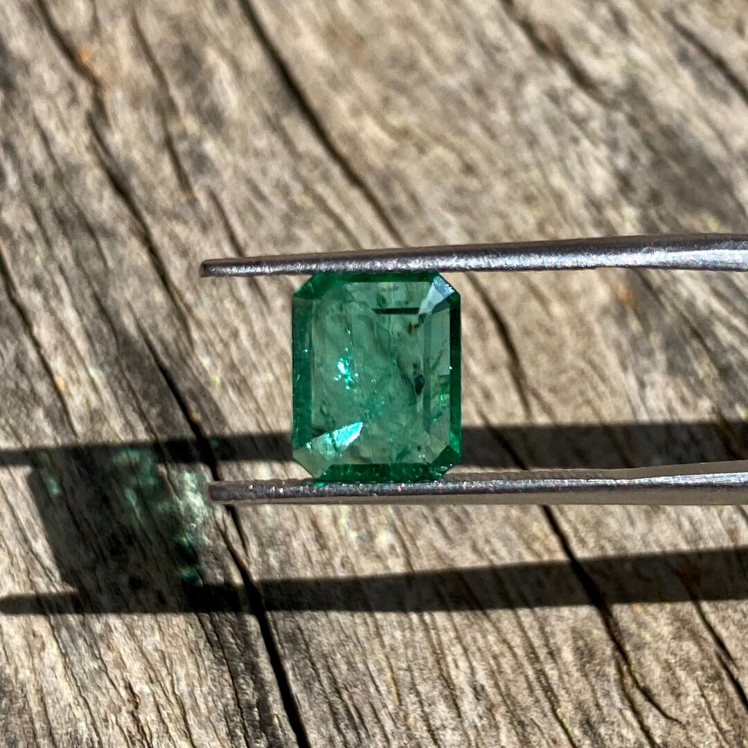Vivid Green Emerald Octagon,100% Natural Emerald Asscher Cut Gemstone,2 ...